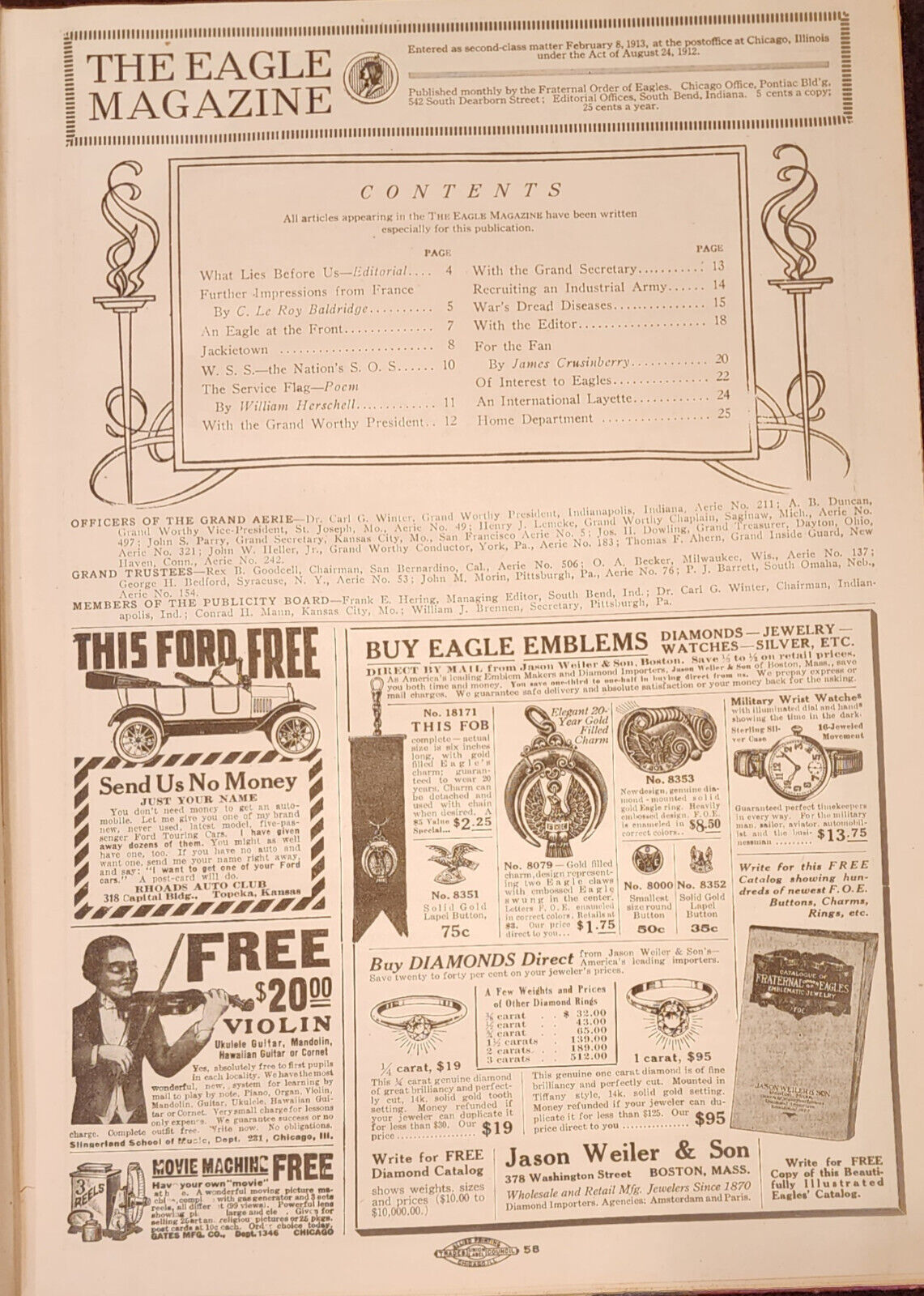 1918 - Twelve Eagle Magazines Bound Into One - Fraternal Order of ...