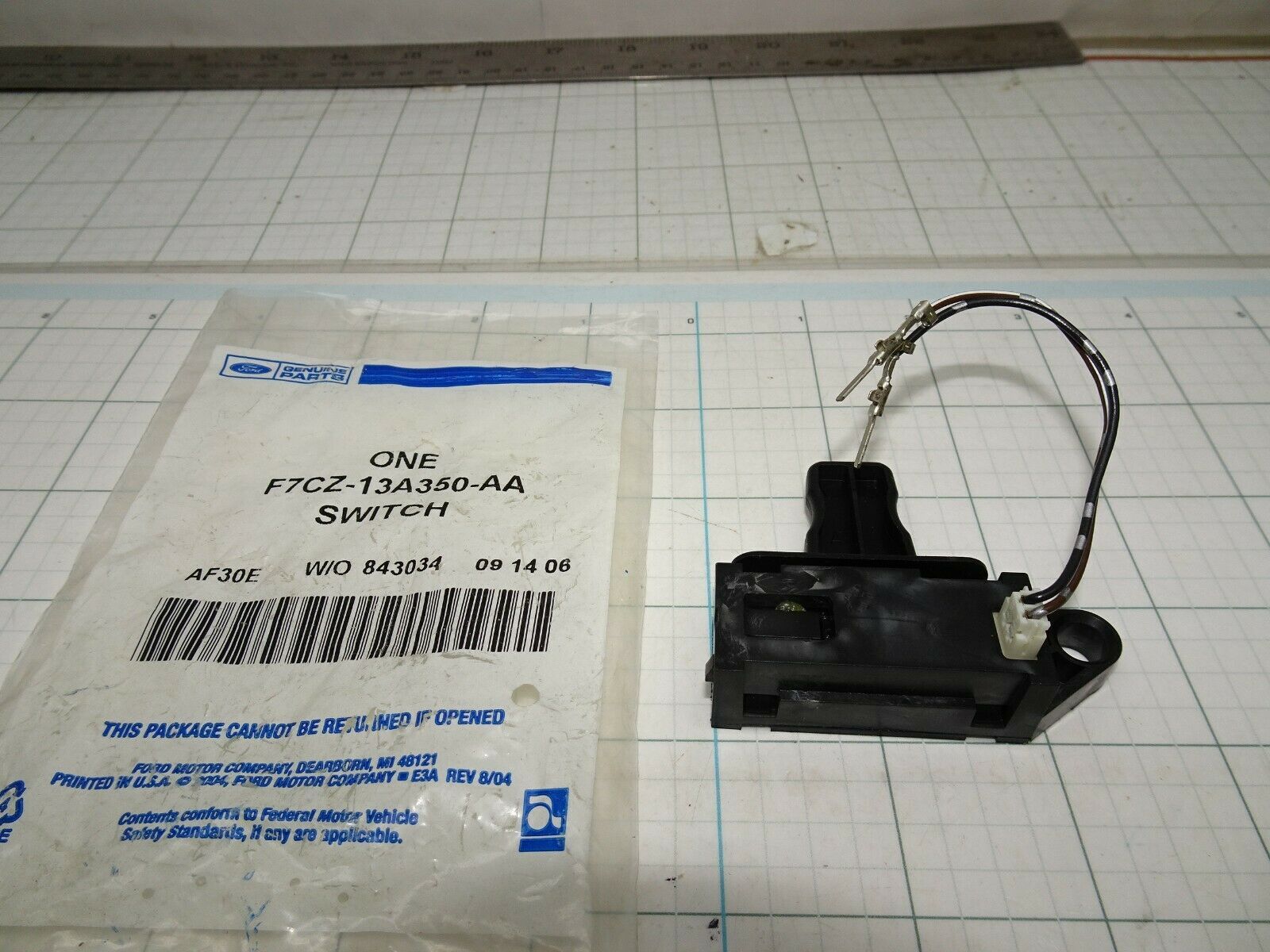 FORD F7CZ-13A350-AA Switch Hazard Warning Emergency Flasher SW-6669 OEM ...