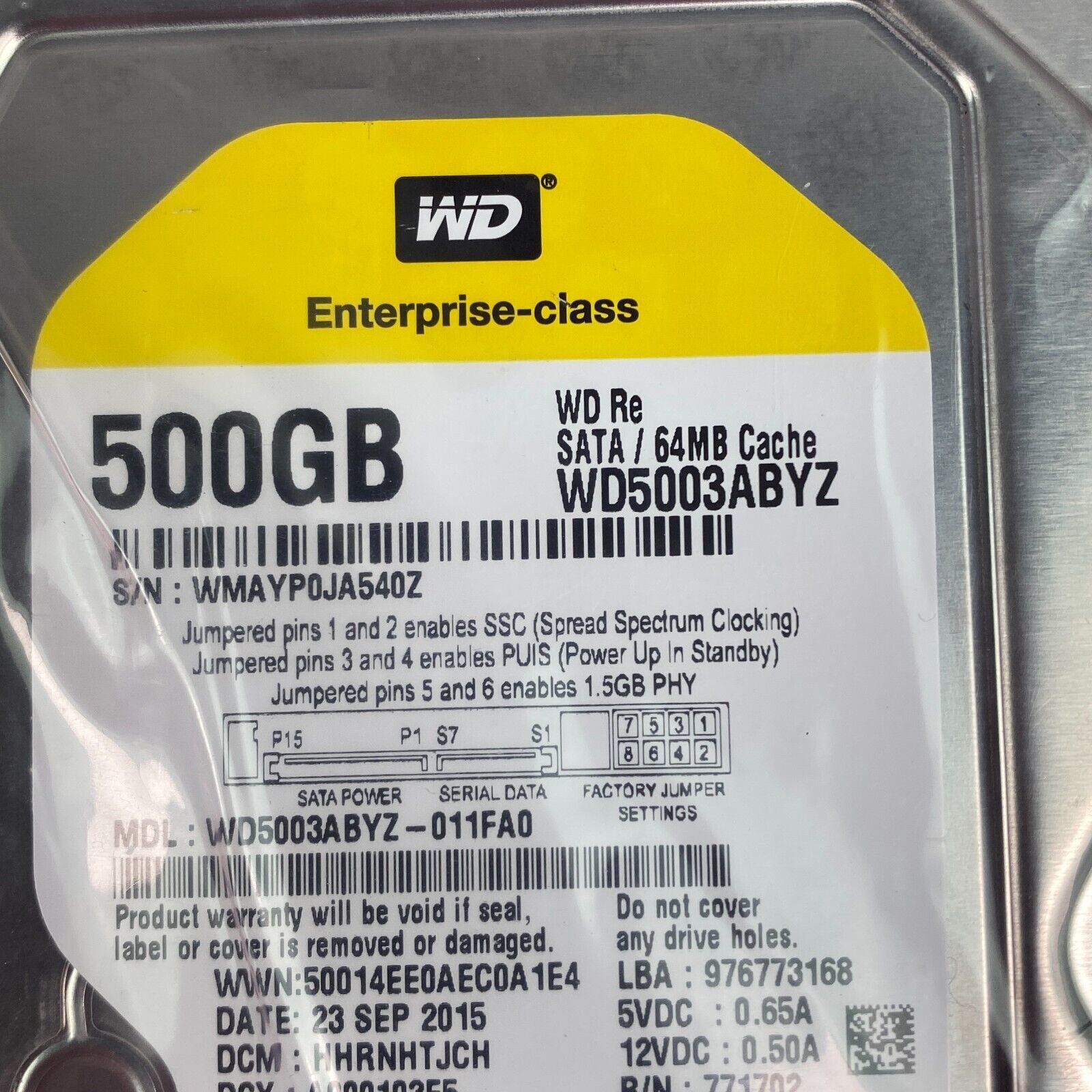 Western Digital 500GB HDD WD5003ABYZ-011FA0 SATA 64MB 3.5" Internal HDD ...