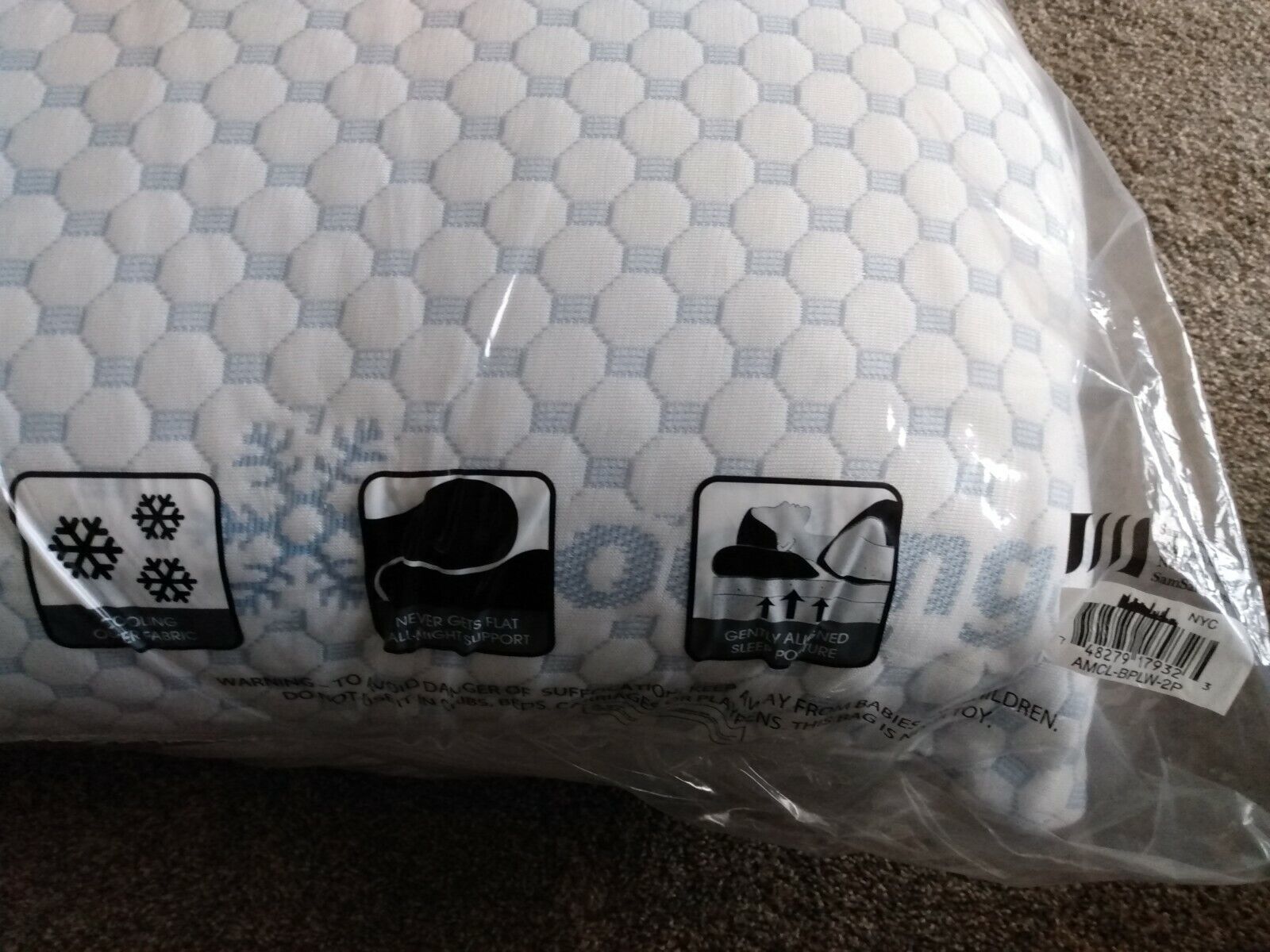 NEW Amy Miller Home 2 Pack Pillow 20" x 26" Ultimate Cooling Technology ...