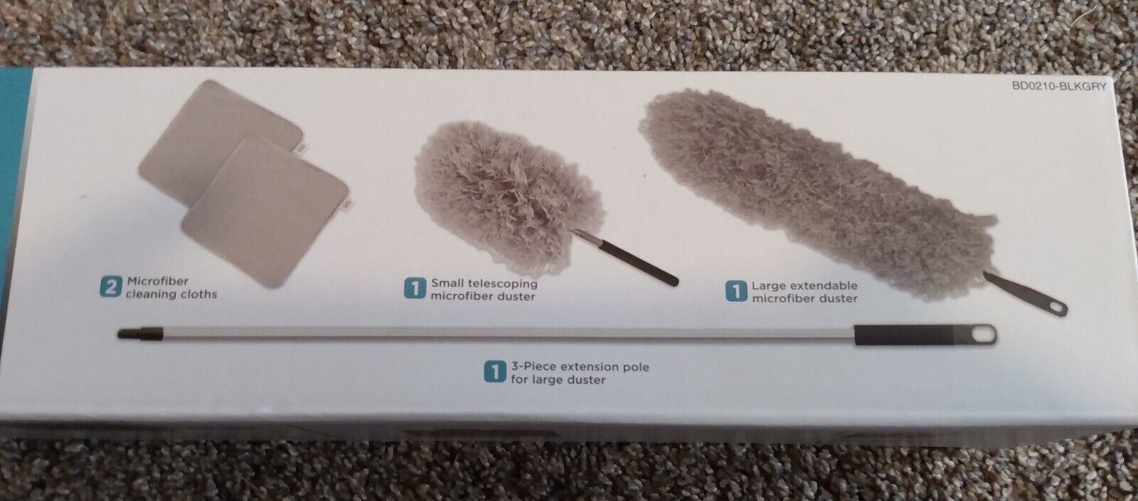 Black + Decker 5PC Microfiber Duster Set-100 inch-Extendable PoleFan ...