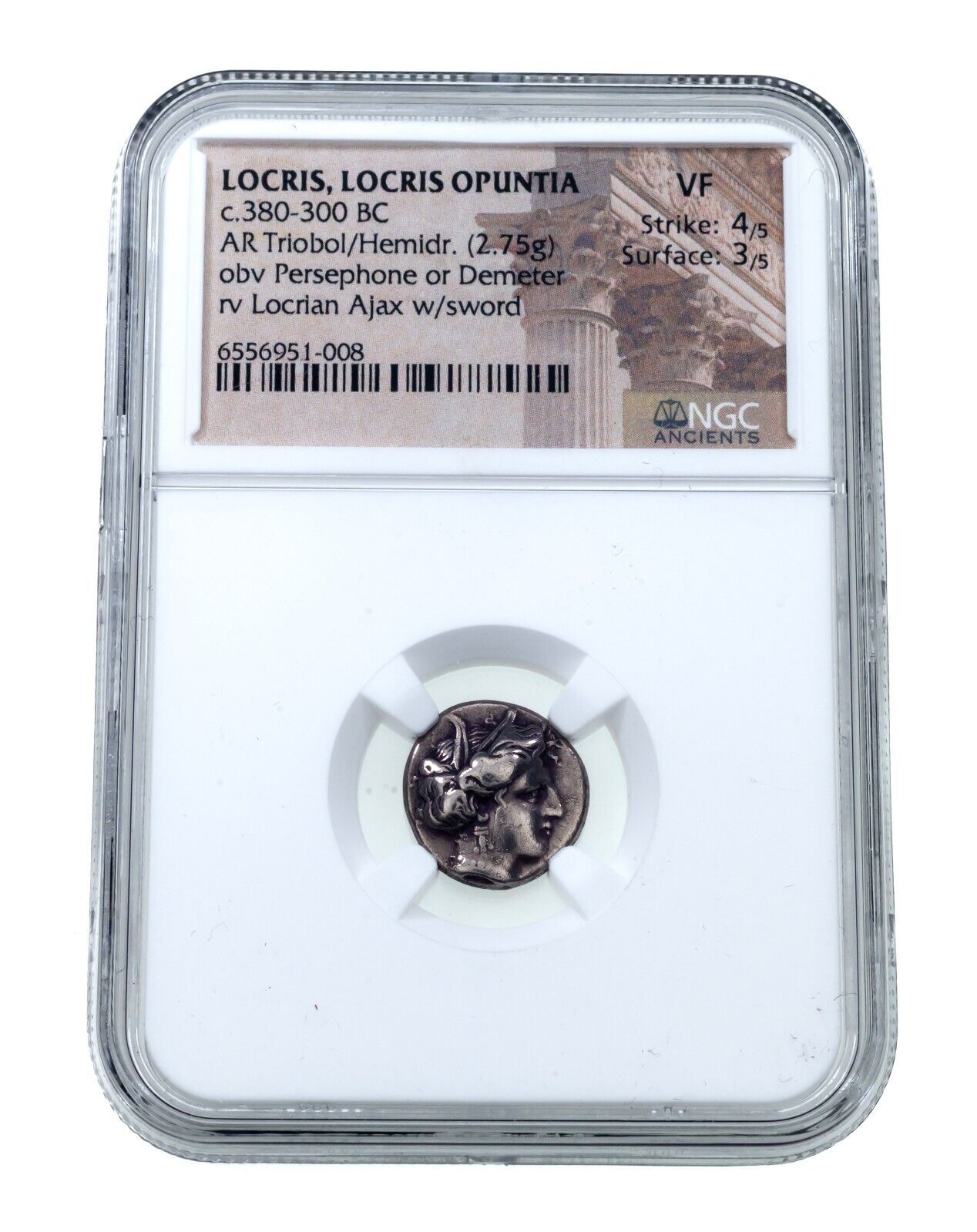 Locris, Locris Opuntia c.380-300 BC AR Tetrobol/Hemidr, VF Str 4/5 Sur ...