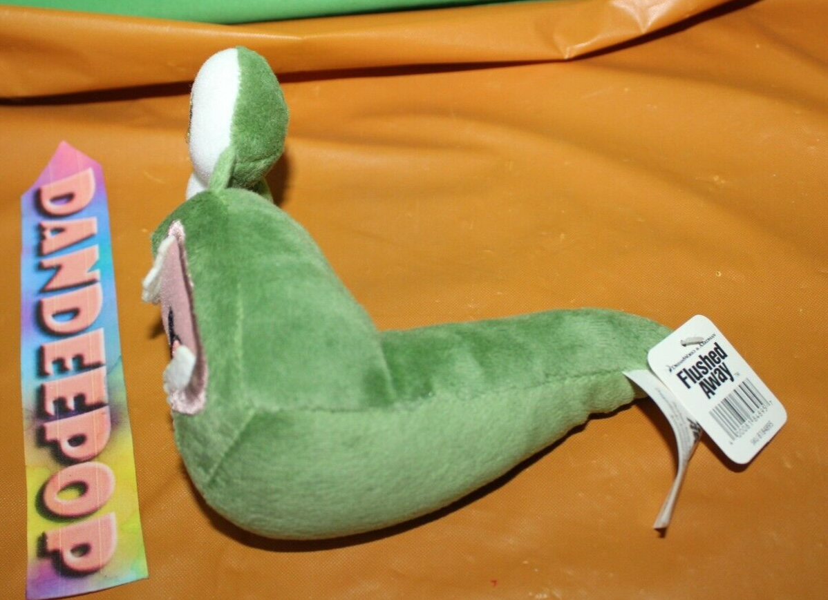 Flushed Away Dreamworks Movie Green Slug Plush Stuffed Animal Toy With ...