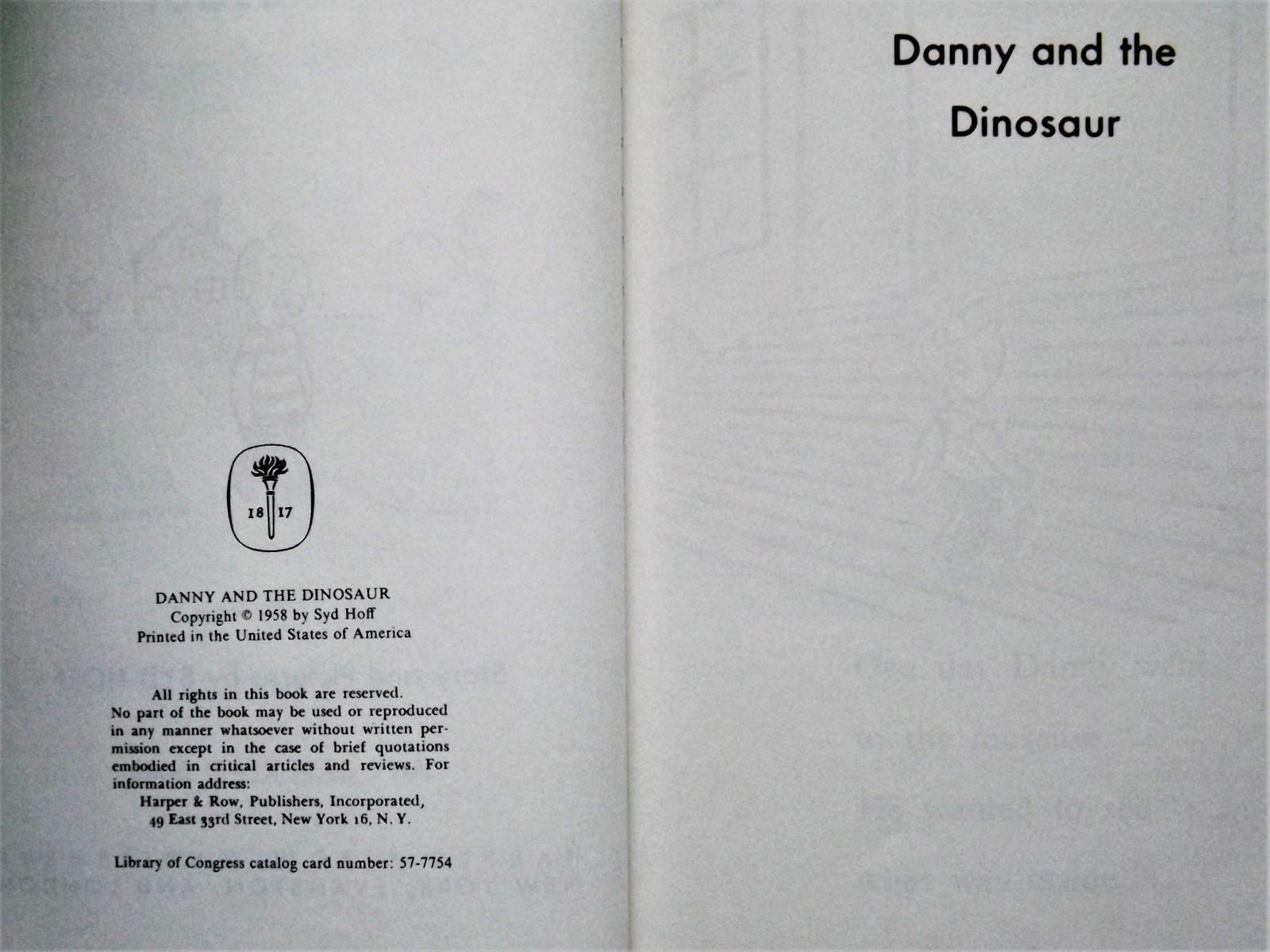 1958 Danny and the Dinosaur First Edition Syd Hoff Catalog #57-7754 ...