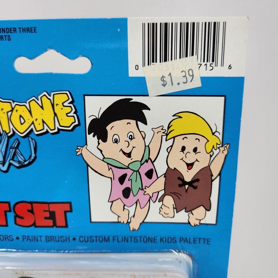 VINTAGE 1986 THE FLINTSTONE KIDS PAINT SET 6 COLOR W BRUSH HANNA ...