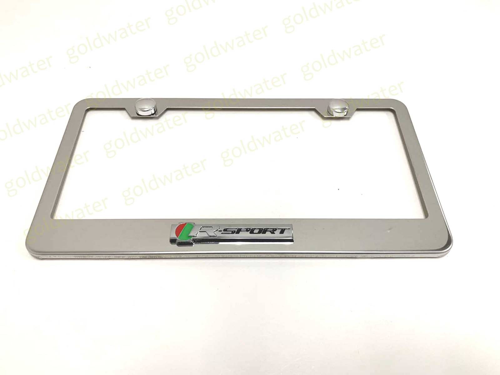 3D R-Sport Badge Emblem Stainless Steel Chrome License Plate Frame For ...