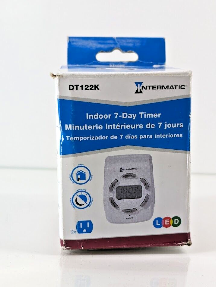 Intermatic 15 Amp 7-Day Indoor Heavy Duty Digital Timer w/ Two 3-Prong ...