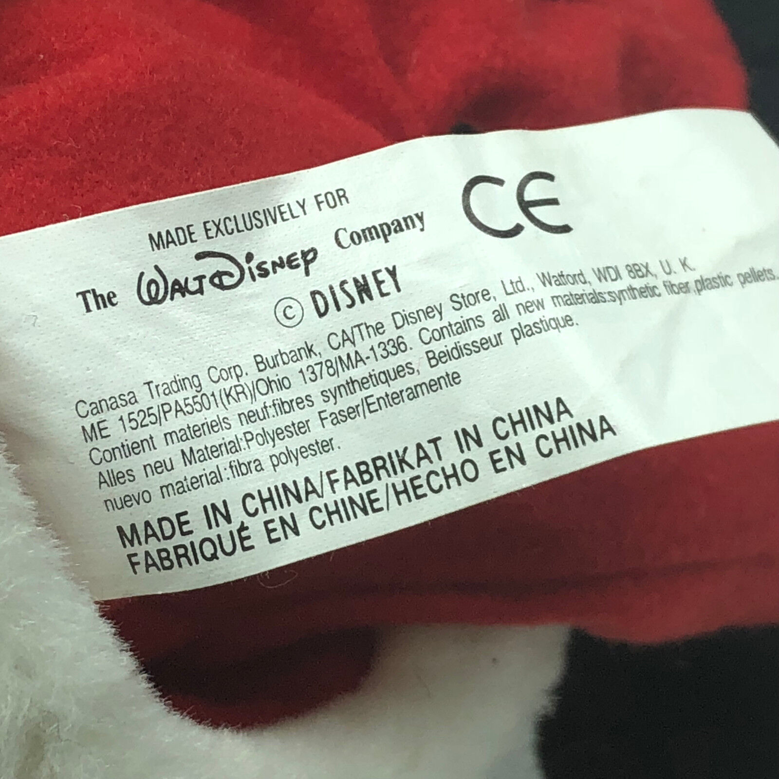 WALT DISNEY STORE PLUSH bean bag stuffed animal tag Mickey Mouse Santa ...