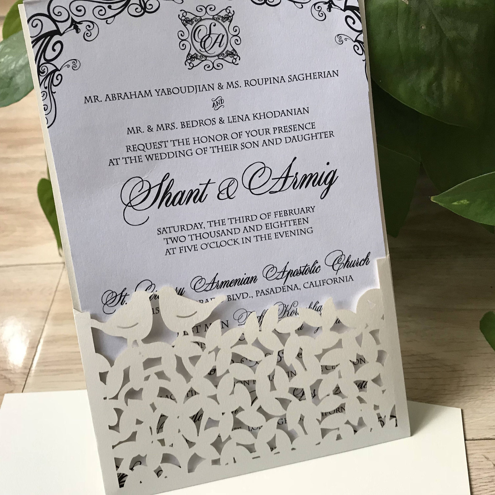 50pcs laser cut Wedding Invitations,custom Pocket laser cut invitations ...