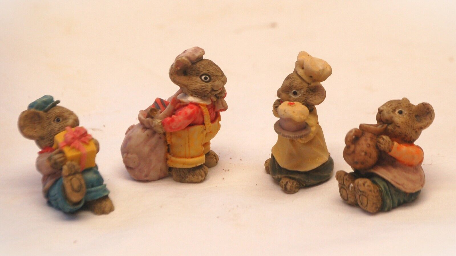 Mini Party Mice Resin Figurines Miniature Mouse Shelf Decor Set of 4 ...