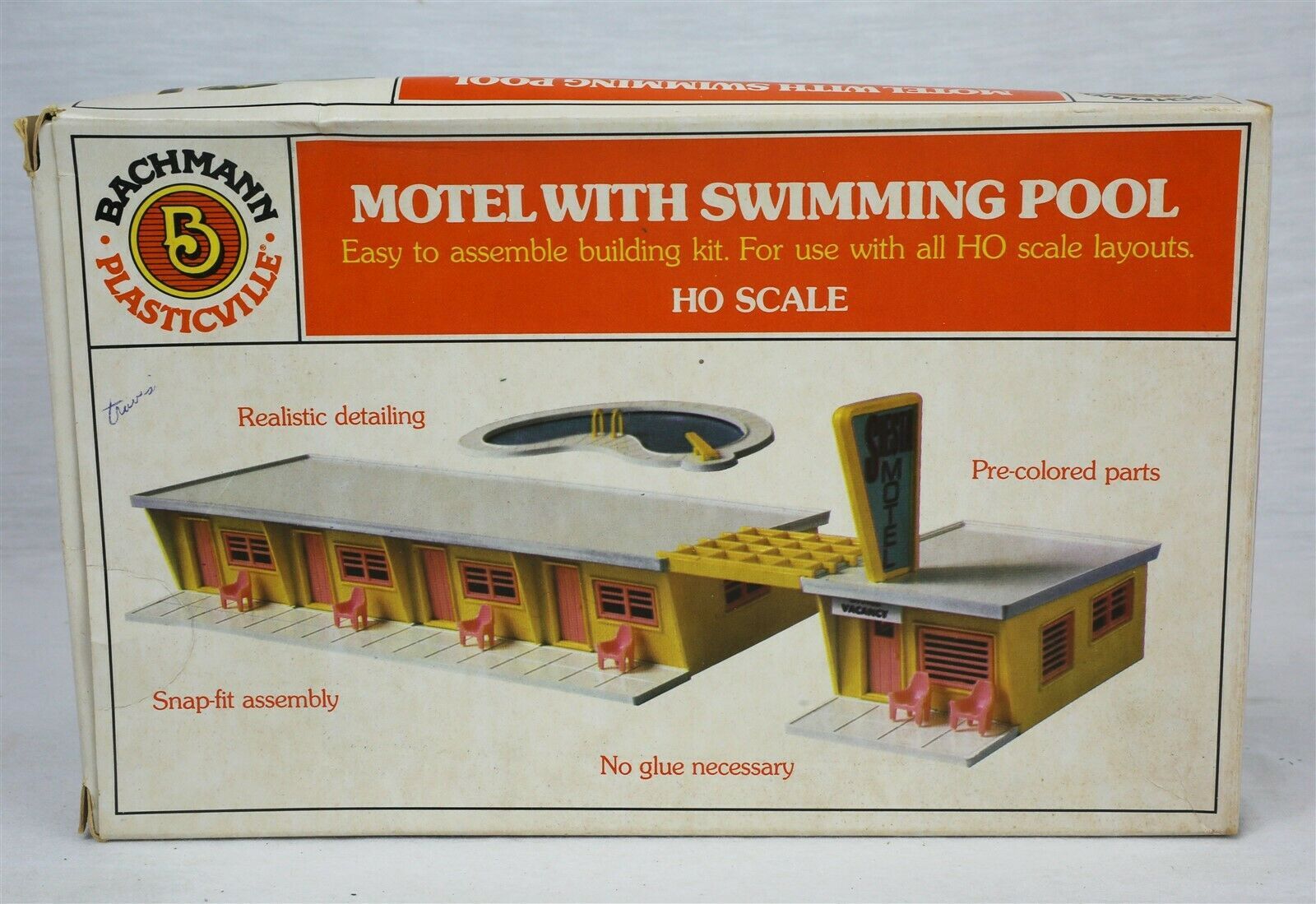 VINTAGE Bachmann Motel Swimming Pool HO-Scale Plasticville Model Kit ...