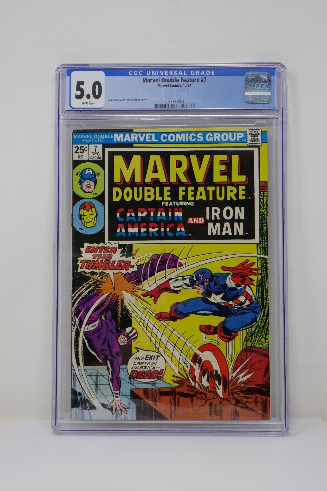 Marvel 1974 Marvel Double Feature #7 CGC 5.0 - Captain America & Iron ...