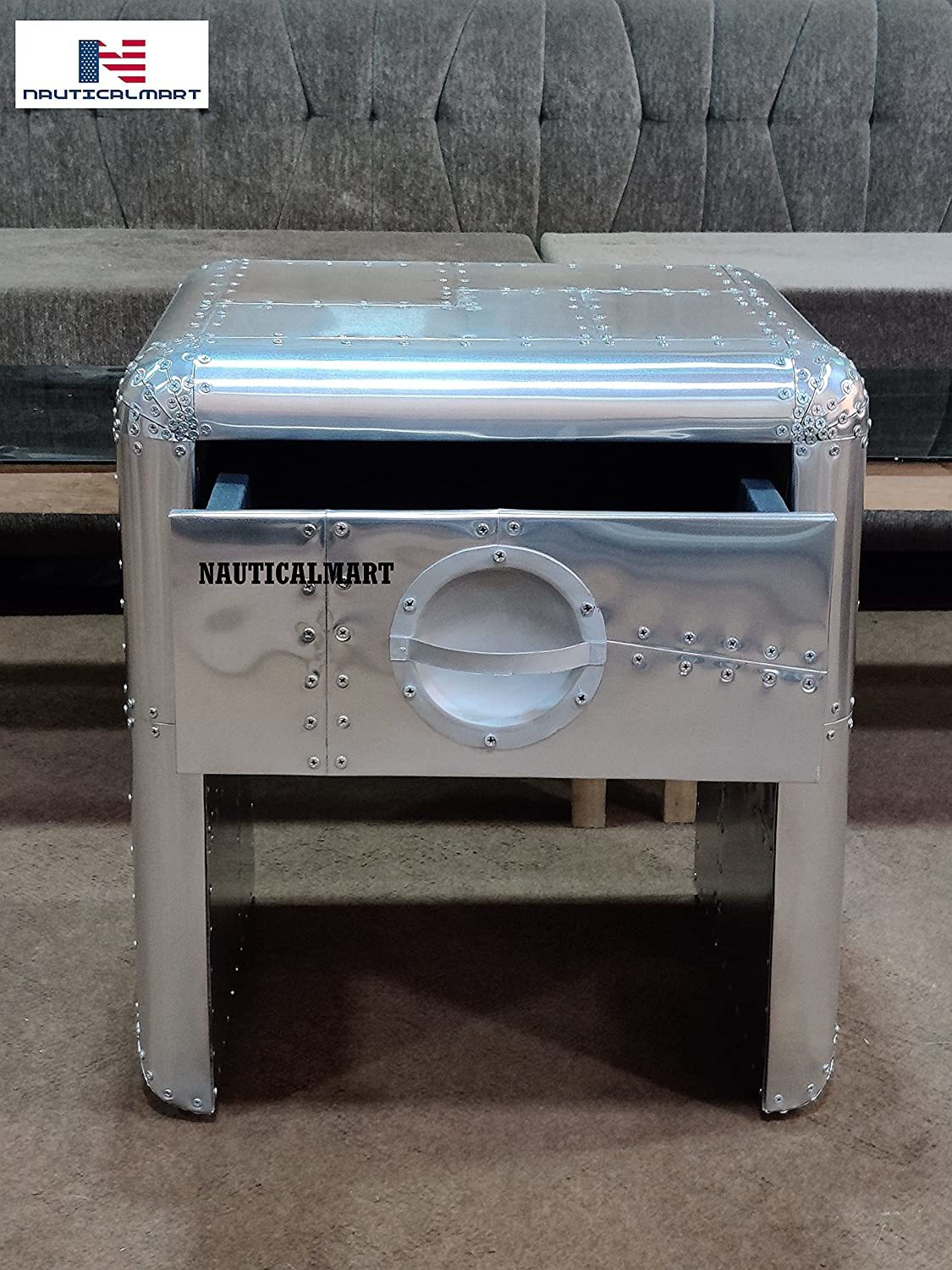 NauticalMart Aviator | Industrial Side Table END Table Aluminium ...