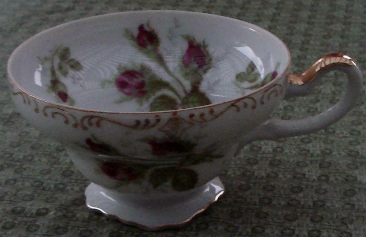 Vintage Saji Fancy China Footed Teacup & Saucer, 3/337, Made in Japan ...