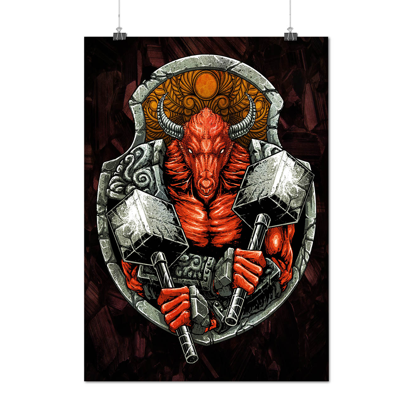 Satan Devil Bull Horror Matte/Glossy Poster A0 A1 A2 A3 A4 | Wellcoda ...