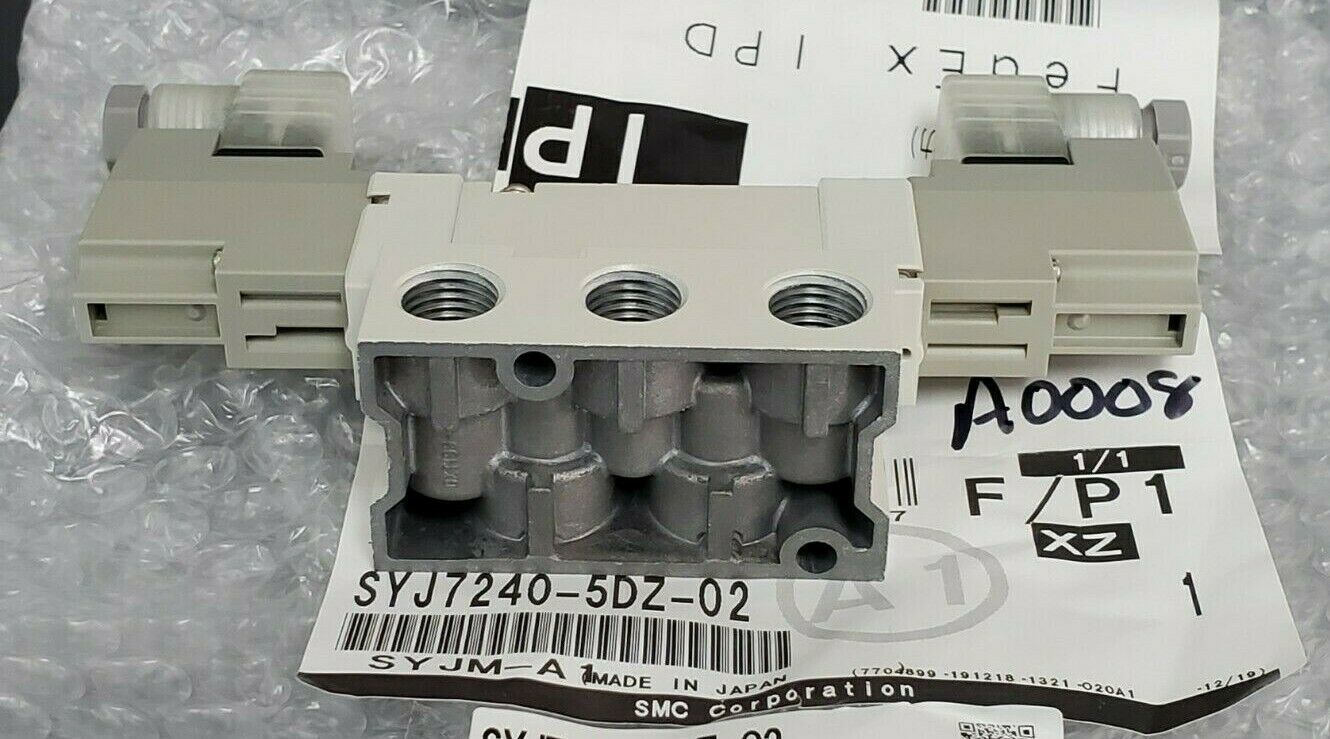 NEW SMC SYJ7240-5DZ-02 DOUBLE SOLENOID VALVE BASE MOUNT SYJ72405DZ02 ...