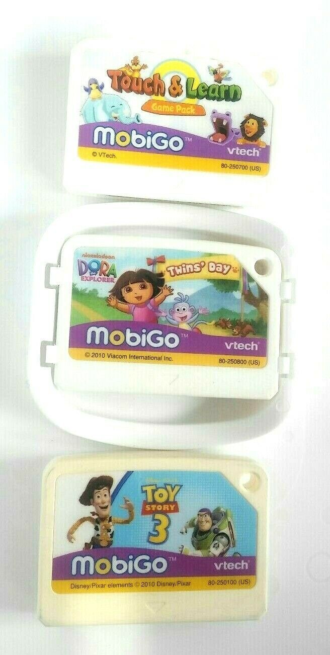 3 VTech MobiGo Dora The Explorer,Touch & Learn & TOY STORY 3 CARTS[Ages ...