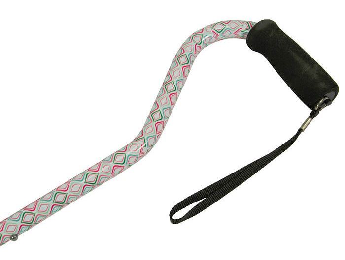 Christmas Walking Cane, Candy Cane Wrap pattern. Offset handle with ...