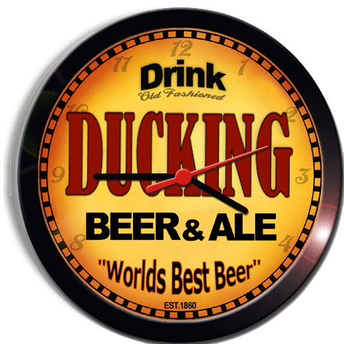 DUCKING BEER and ALE BREWERY CERVEZA WALL CLOCK - Clocks