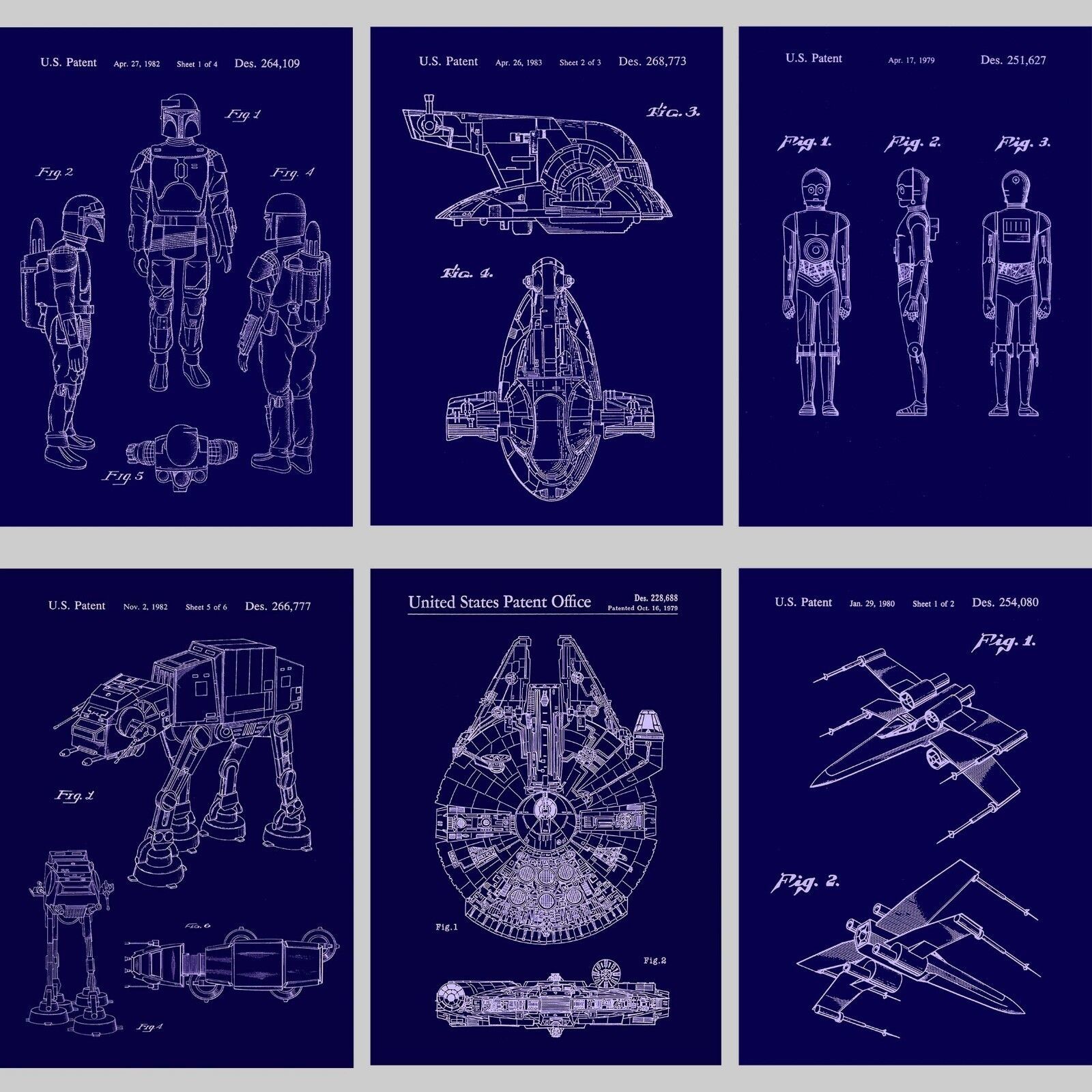 Star Wars Verni Motifs : Design Blueprint Posters pour Millennium ...