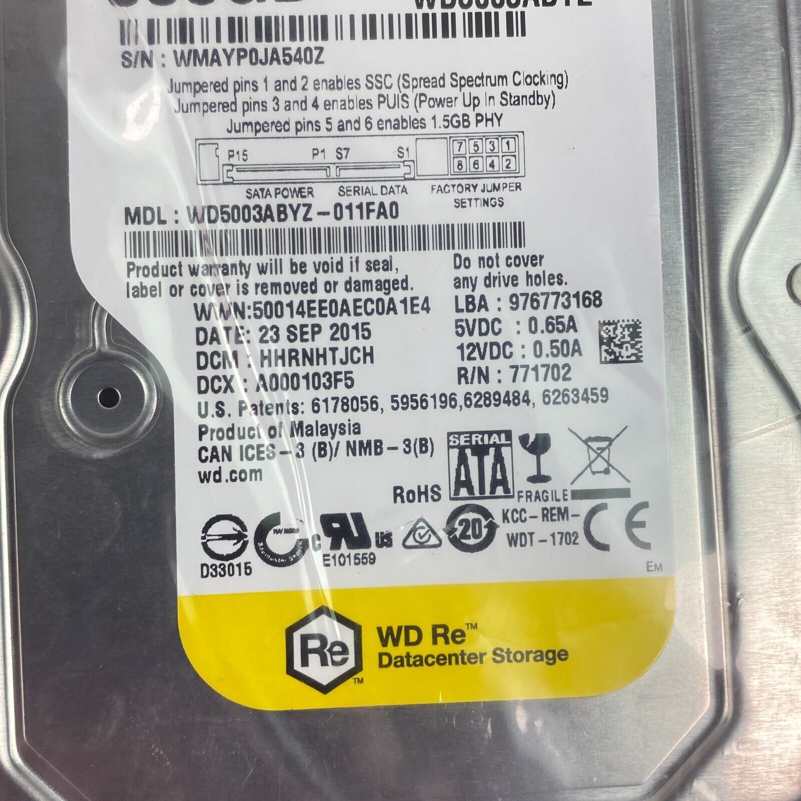 Western Digital 500GB HDD WD5003ABYZ-011FA0 SATA 64MB 3.5" Internal HDD ...