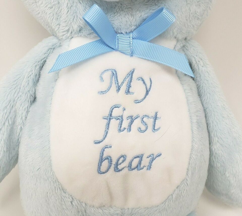 13" KELLYTOY BABY BLUE MY FIRST 1ST TEDDY BEAR RATTLE STUFFED ANIMAL ...