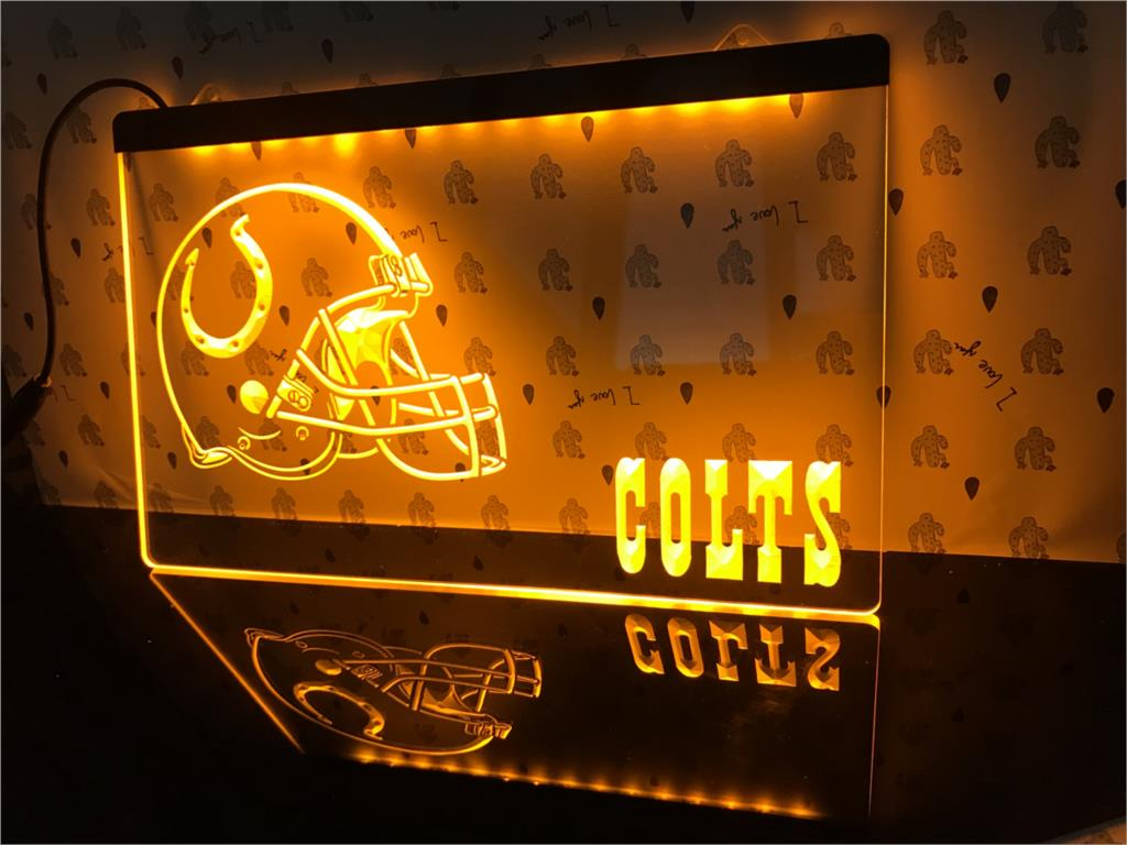 NFL INDIANAPOLIS COLTS LED Neon Sign for Game Room,Office,Bar,Man Cave ...