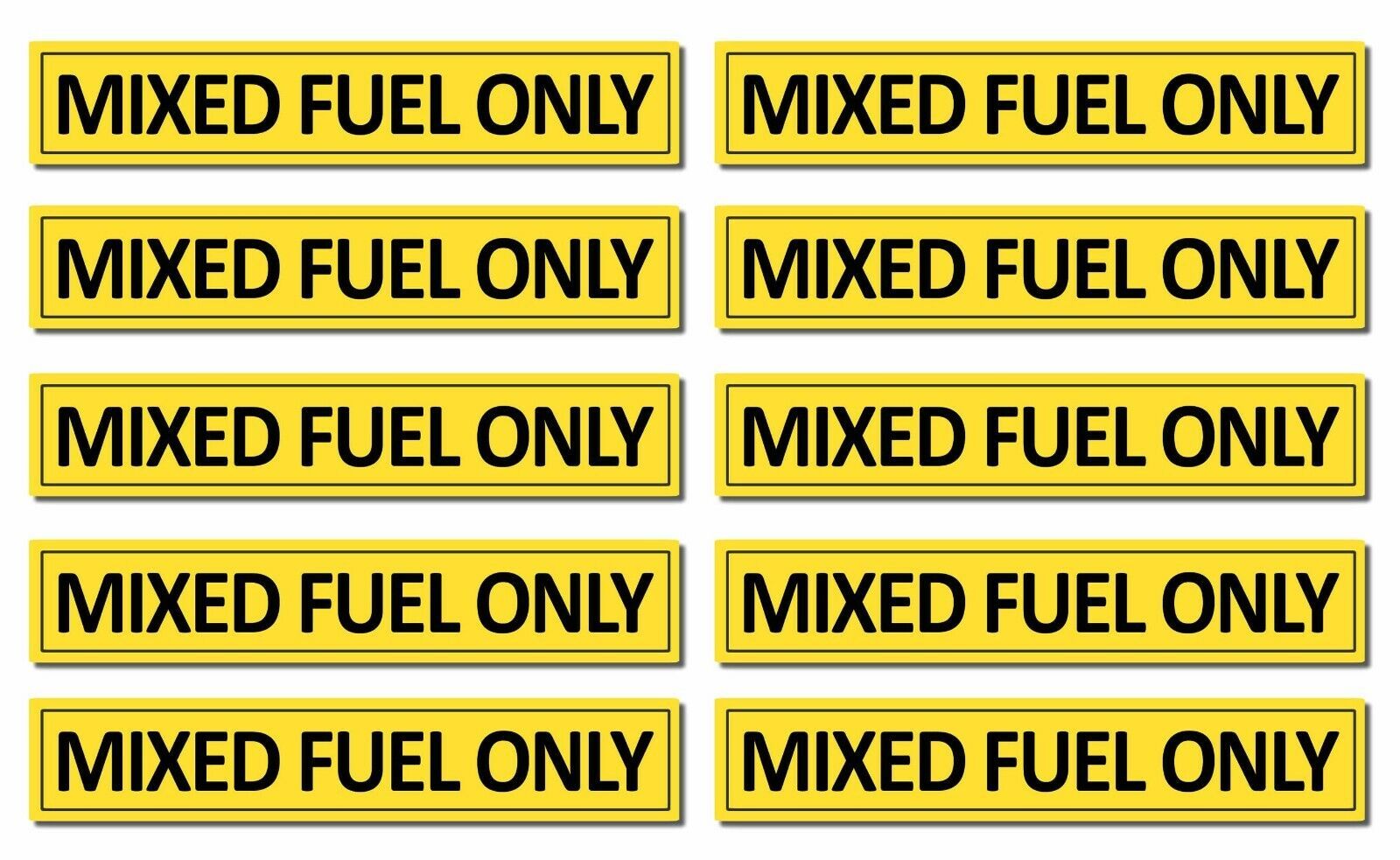x10 Mixed Fuel Only Vinyl Decal Sticker Label Oil Gas Door Garage Gas ...