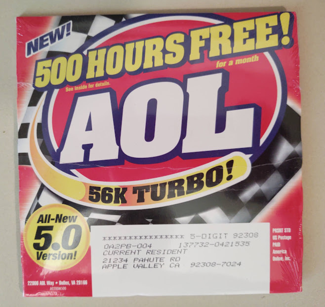 AOL Vintage Internet Installation CD 1999 Free 500 Hours Dial Up ...