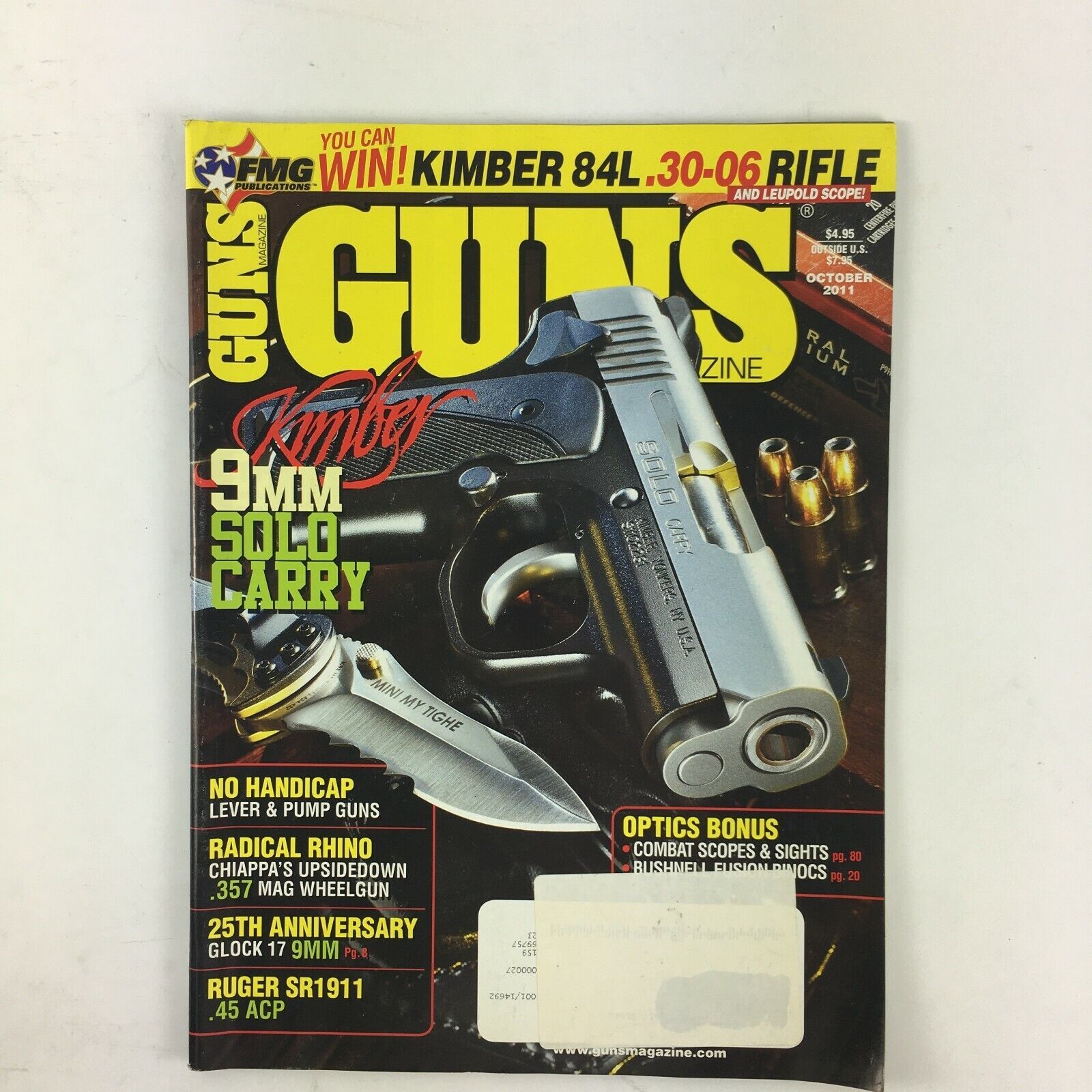 October 2011 Guns Magazine Kimber 9mm Solo Carry Radical Rhino .357 Mag ...