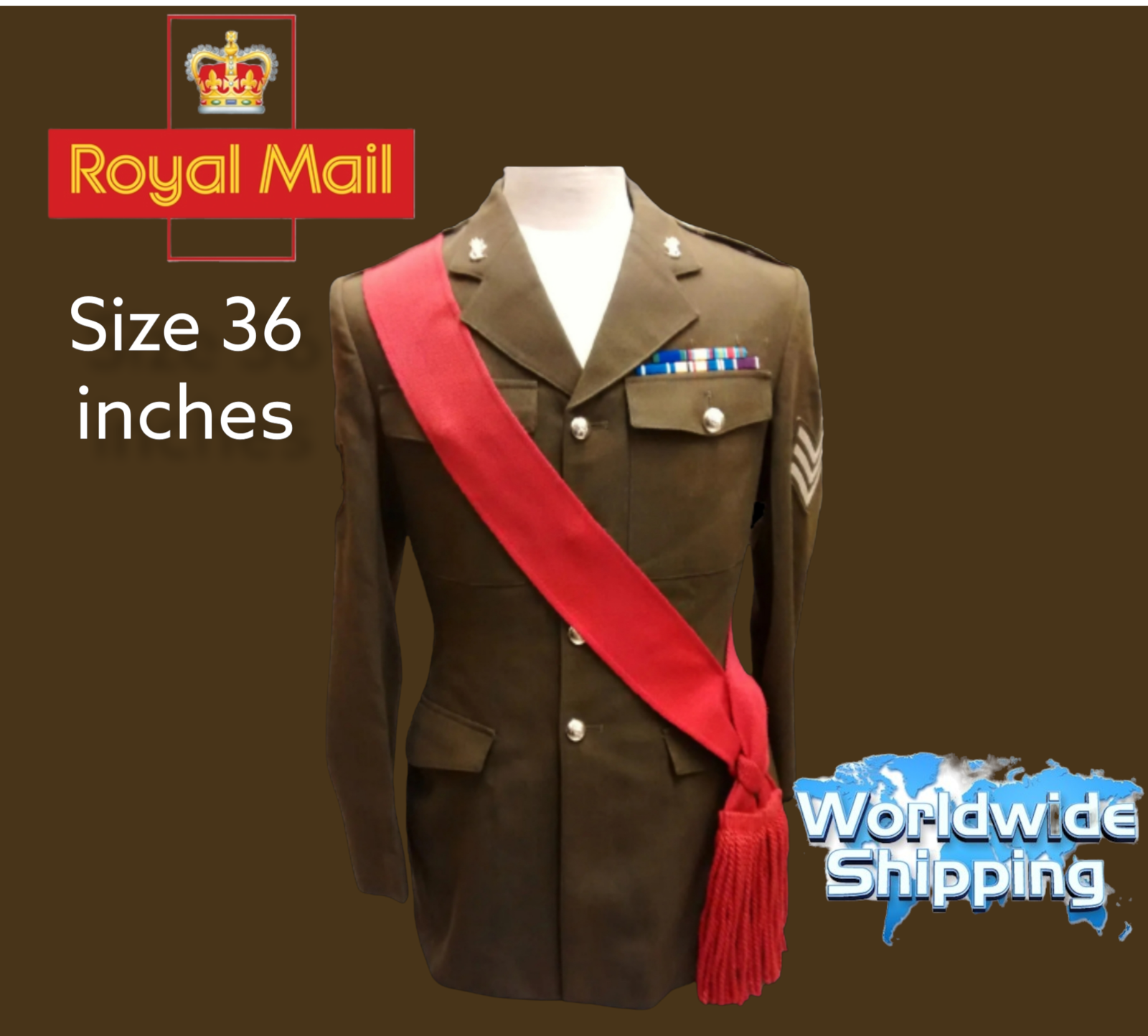 Army Sash Wool Sergeants Sgts Red Sash, Shoulder Red Acrylic Guard "36 ...