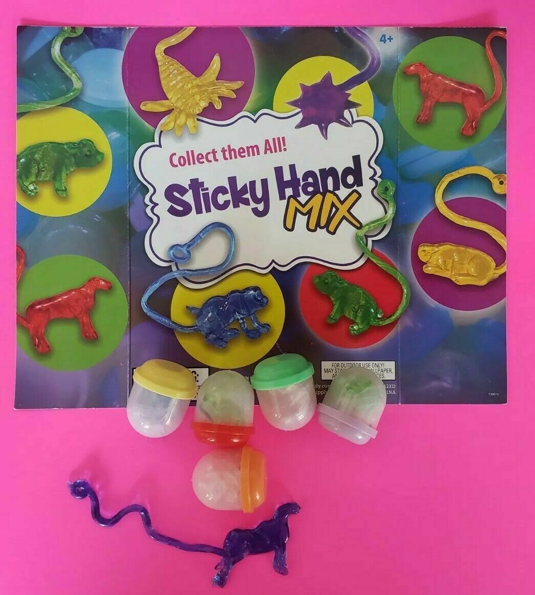 6 Gooey Sticky Hands Mix Vending Machine Prize Toy 1" Capsules and ...