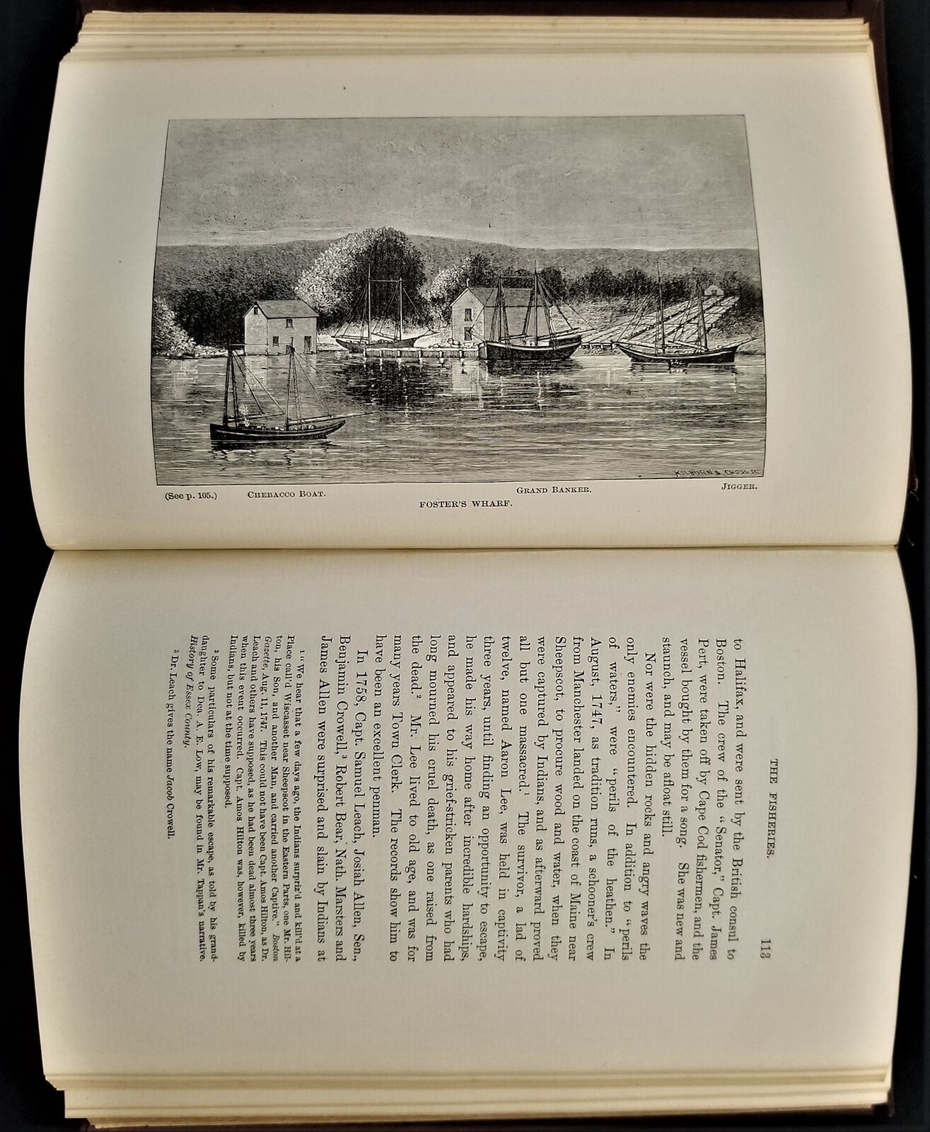 1895 antique MANCHESTER MA HISTORY BOOK w foldout MAP slavery indian ...