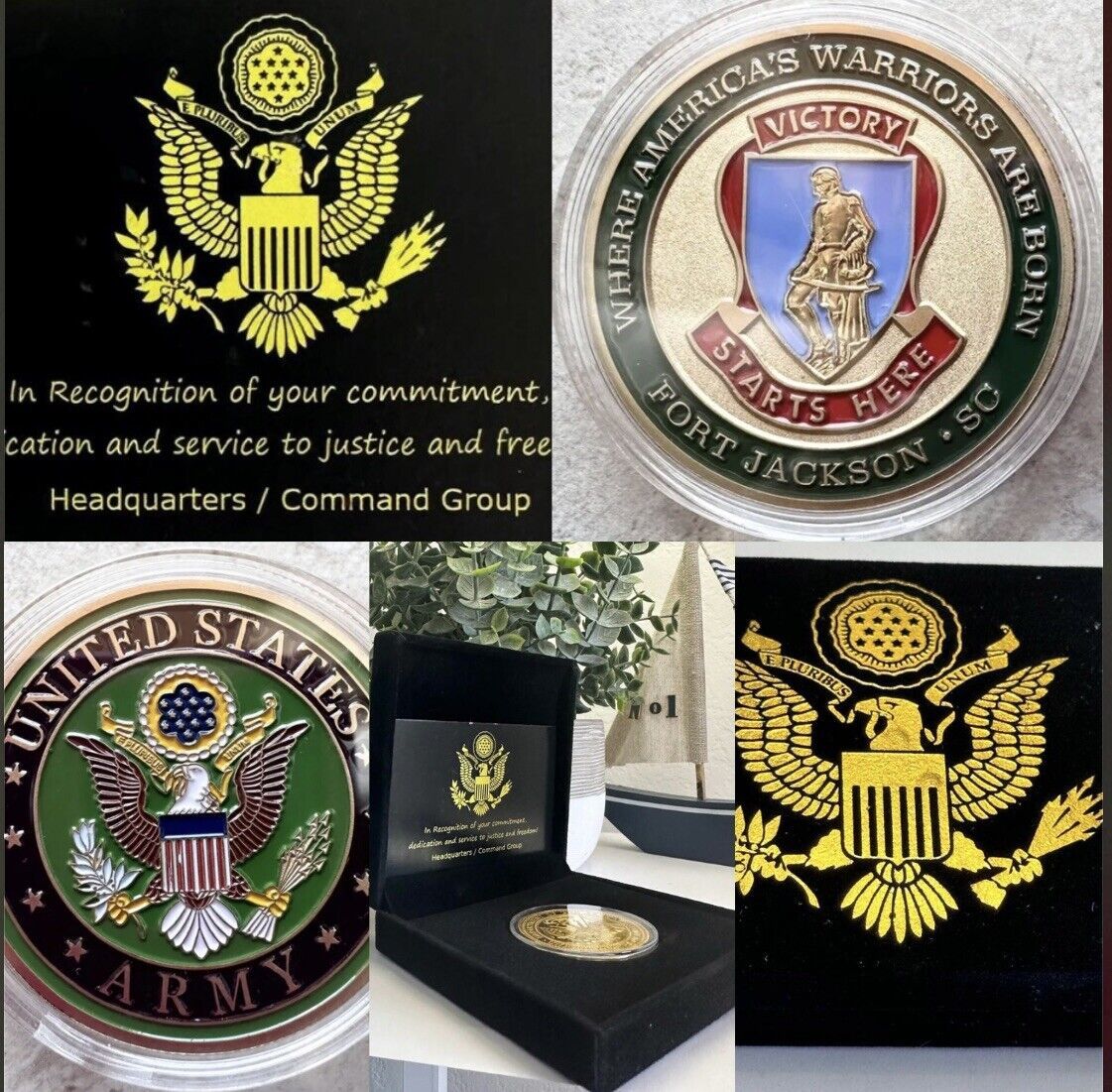 ARMY FORT JACKSON Basic Combat Training VICTORY STARTS CHALLENGE COIN ...