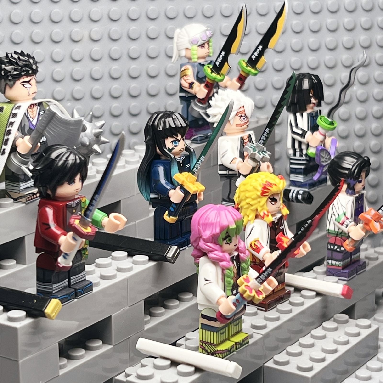 Demon Slayer Hashira Custom Minifigures Lot of 9 - Building Toy Accessories