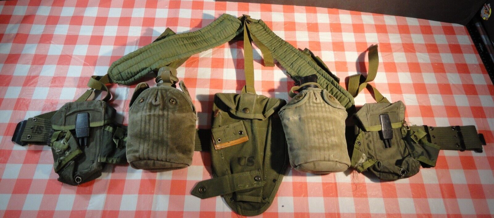 VIETNAM ERA LC-1 LOAD CARRYING EQUIPMENT SUSPENDERS ALICE GREEN LBE LCE ...