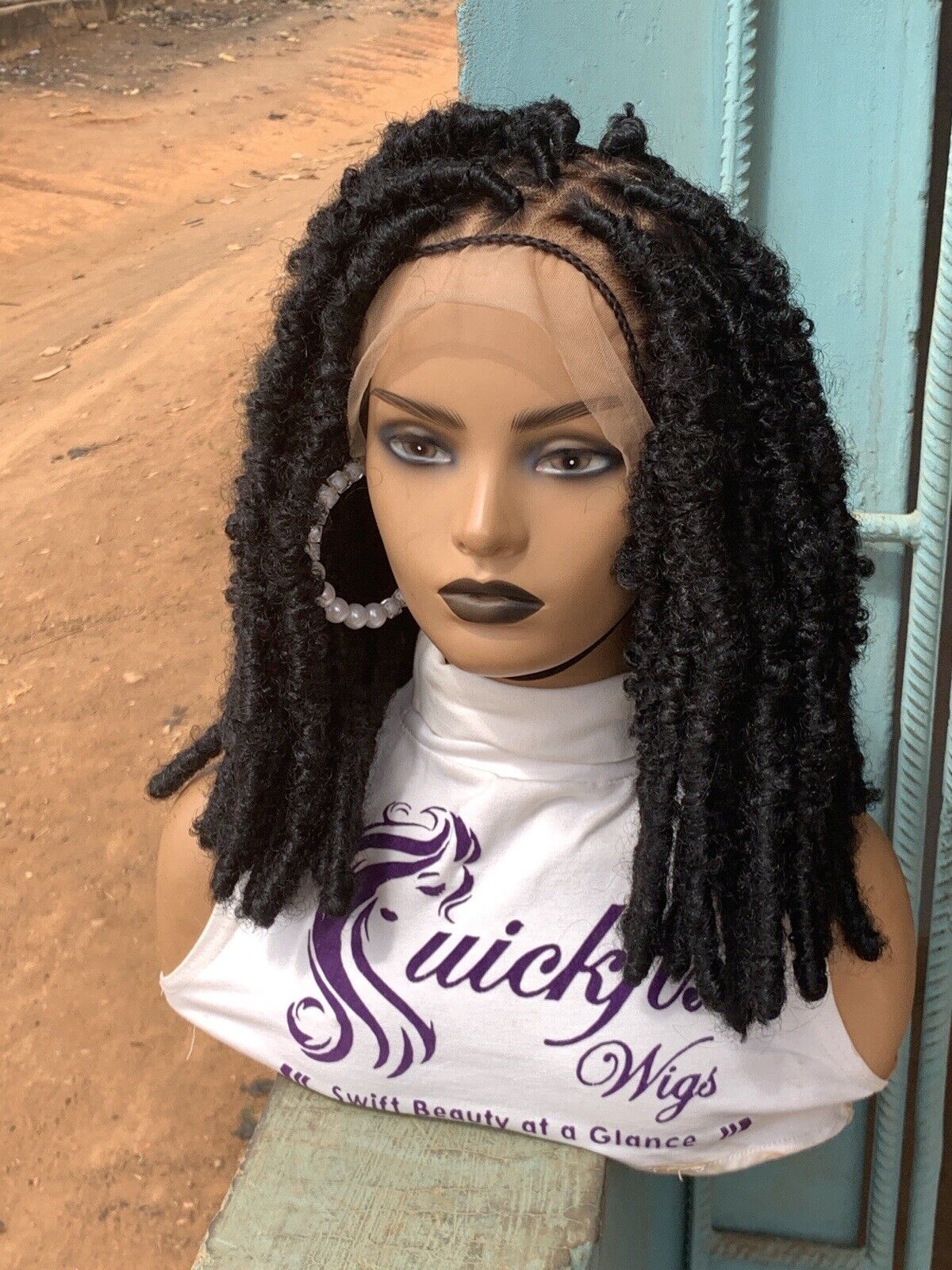 Braided wig, box braids, Faux Locs, Lace Frontal Wig, Synthetic ...