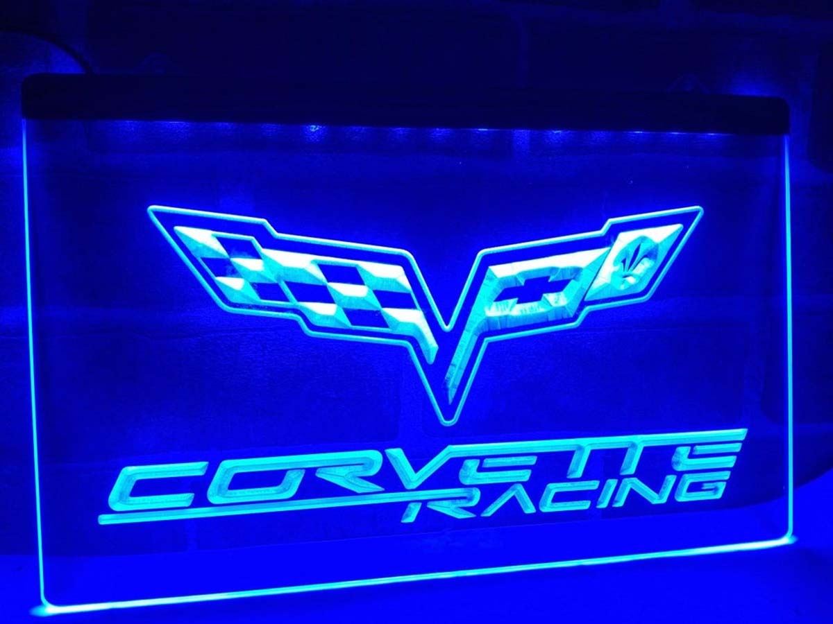 Chevrolet Corvette Racing Led Neon Sign Home Decor, Room, Garage, Craft ...