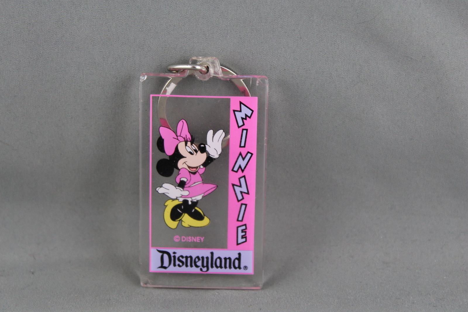 Vintage Disneyland Keychain - Neon Waving Minnie Mouse - Plastic ...