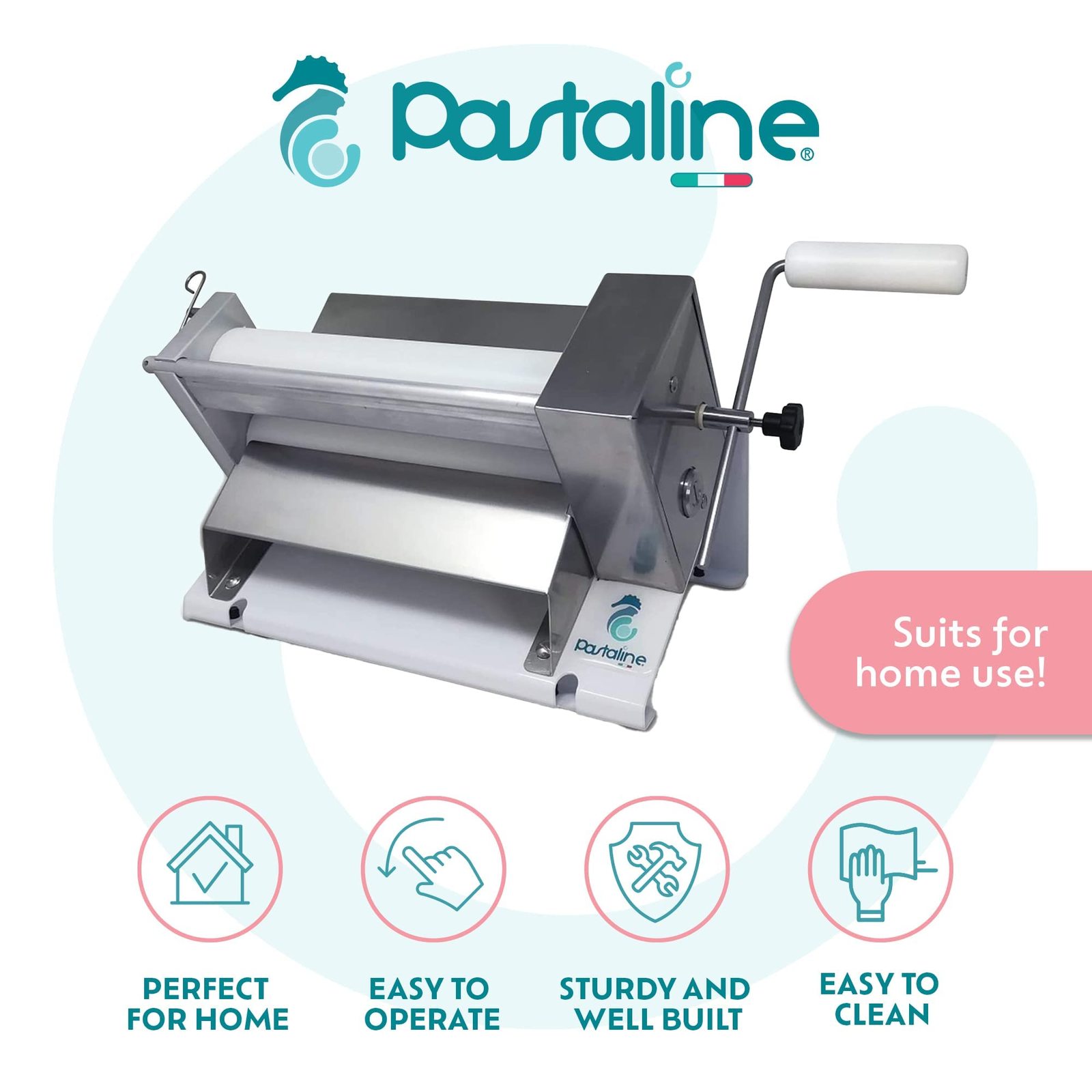 Pastaline Manual Dough Sheeter Machine - Sfogliafacile Manual Pasta ...