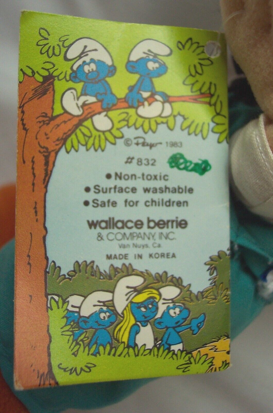 Vintage 1983 Smurfs Johan And Peewit Jester 9 Plush Stuffed Toy New