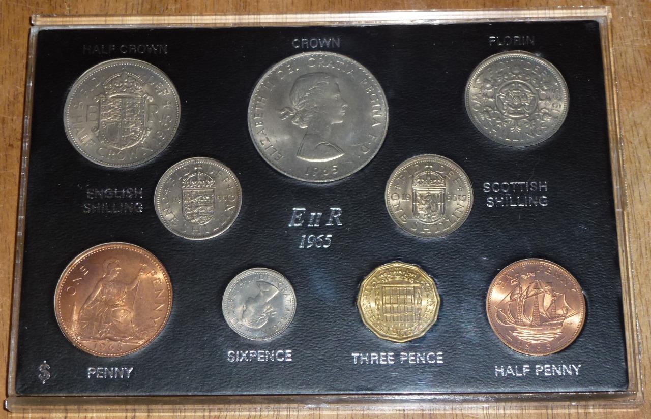 Britain Coin Set 1965 (9 coin set in solid plastic case) U K Coins ...