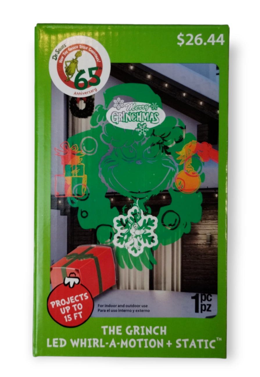 Merry Grinchmas Grinch LED Light Show Projector Whirl A Motion Outdoor ...