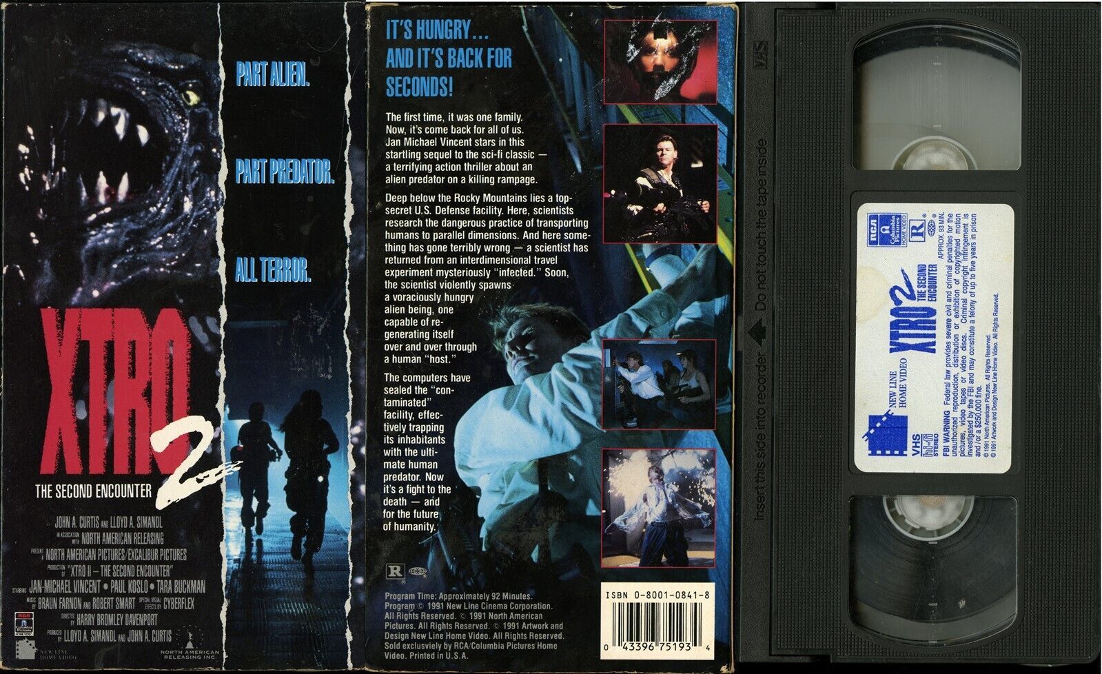 XTRO 2 THE SECOND ENCOUNTER VHS JAN-MICHAEL VINCENT NEW LINE VIDEO ...