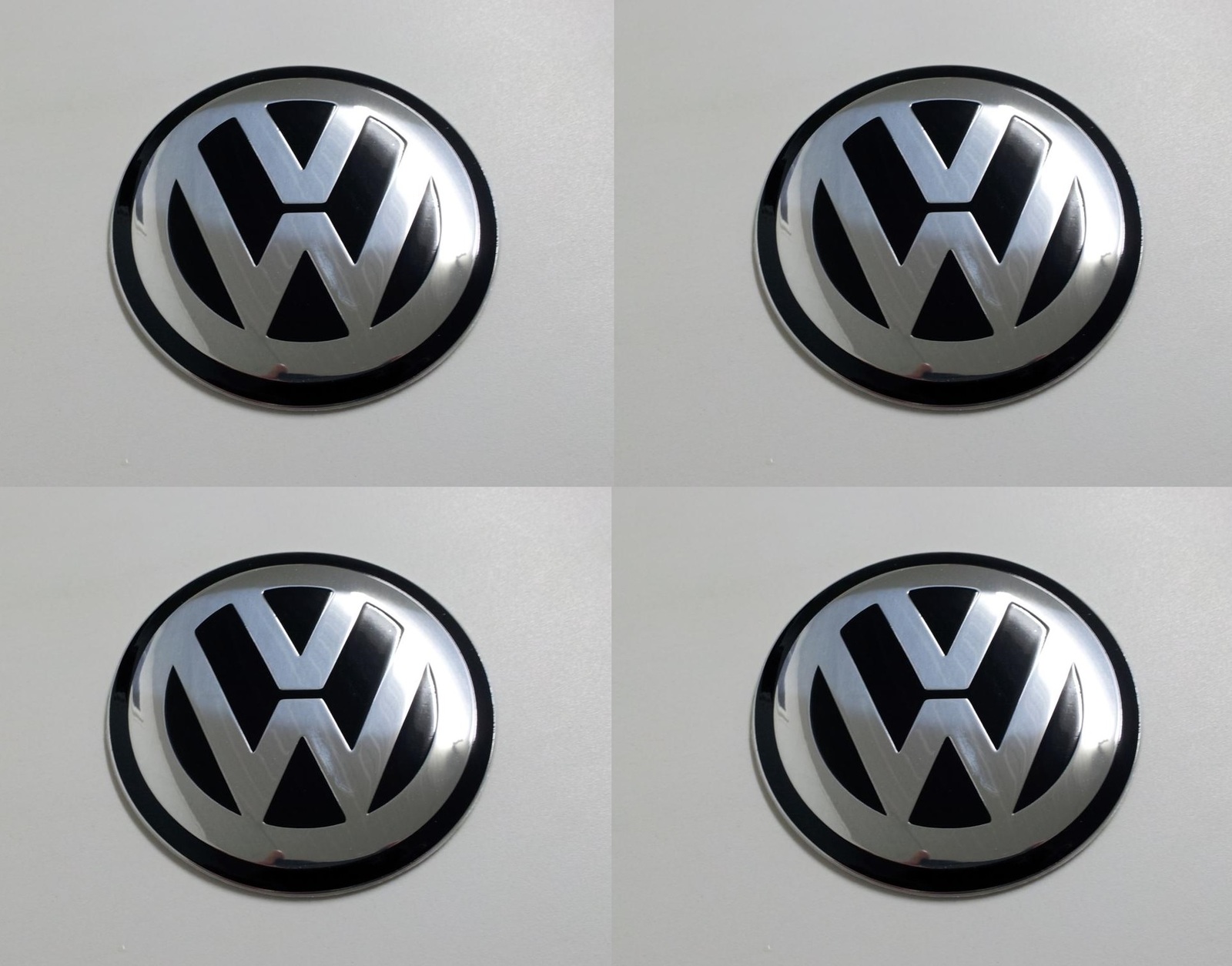 65mm (2.56in) -Set of 4x Metal stickers car wheel center cap DOMED VW 2 ...