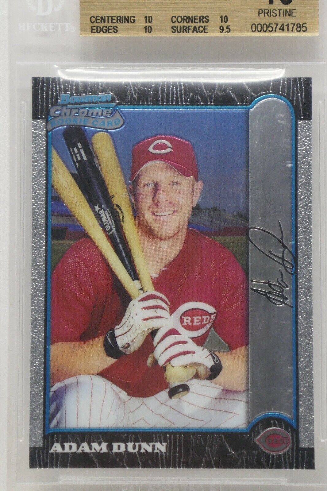 1999 Bowman Chrome #369 Adam Dunn Rookie Reds Beckett 10 PRISTINE ...