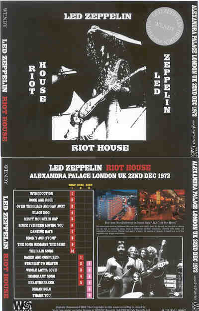 Led Zeppelin - Riot House ( 3 CD set ) ( Wendy ) ( Alexandra Palace ...