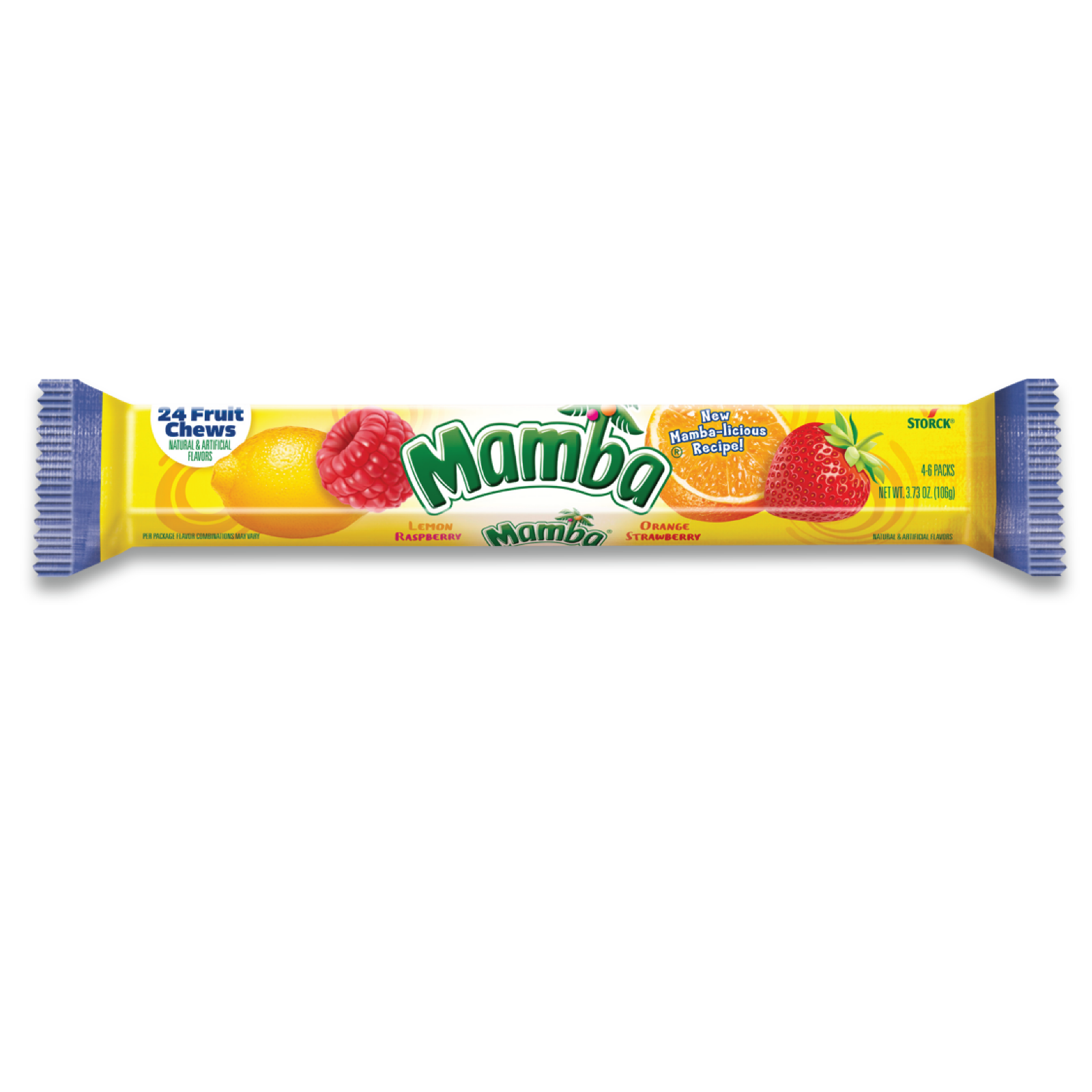 Mamba Variety Flavor Fruit Chews Candy | 24 Chews Per Pack | Mix ...