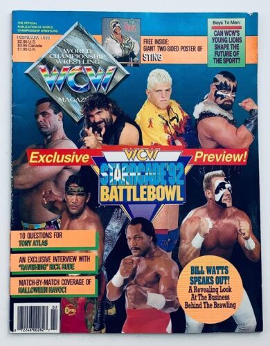 WCW Wrestling Magazine February 1993 Tony Atlas, Rick Rude and Sting w ...