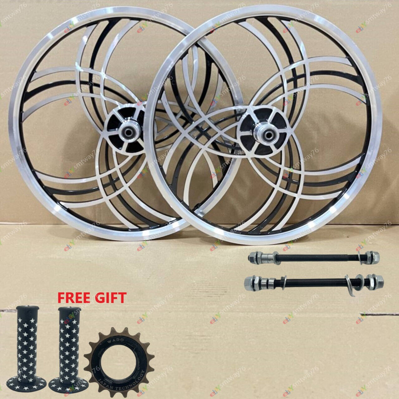 Pair of 20" Bicycle Mag Wheels Set 6 SPOKE BLACK FOR GT DYNO HARO any ...